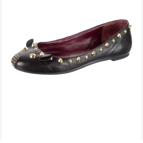 Marc Jacobs | Shoes | Marc Jacobs Black Studded Ballet Flats | Poshmark